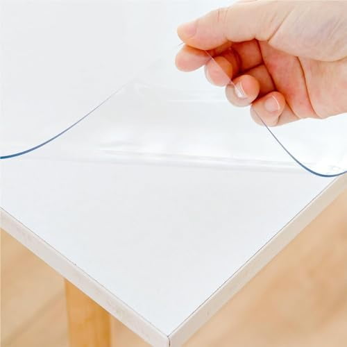 18 x 24 Inch Clear Table Cover, 1.5mm Thick Plastic, Waterproof ...