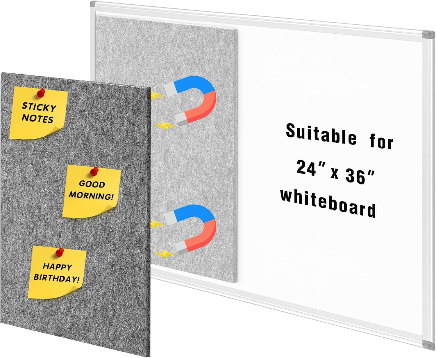 18" x 24" Magnetic Felt Board- Adsorbable for 36" x 24" Magnetic ...