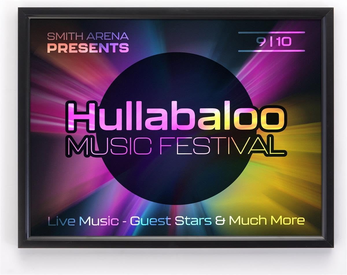 18 x 24 Poster Frame with Slide-in Setup, Wall-Mounted Sign Holder ...