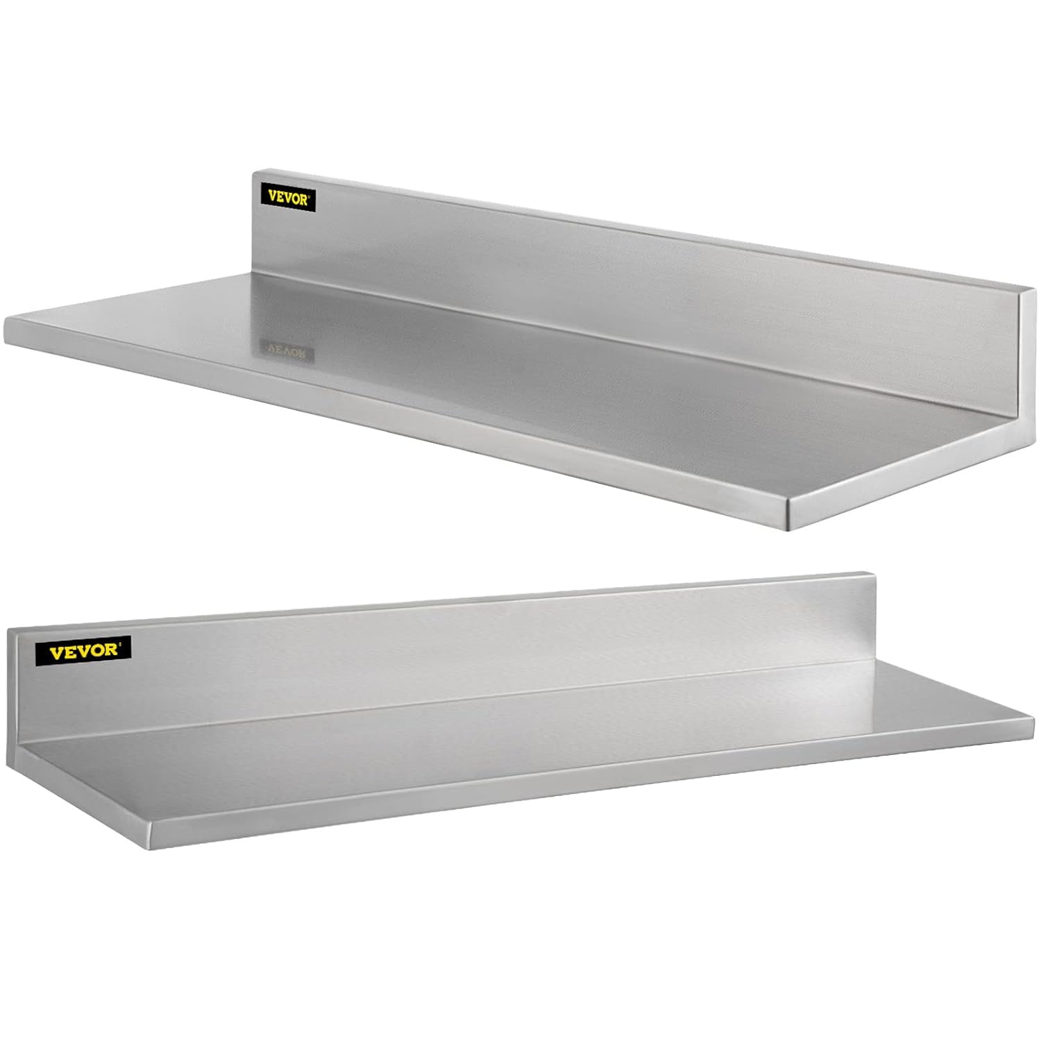 18" x 24" Stainless Steel Shelf, Wall Mounted Floating Shelving with ...