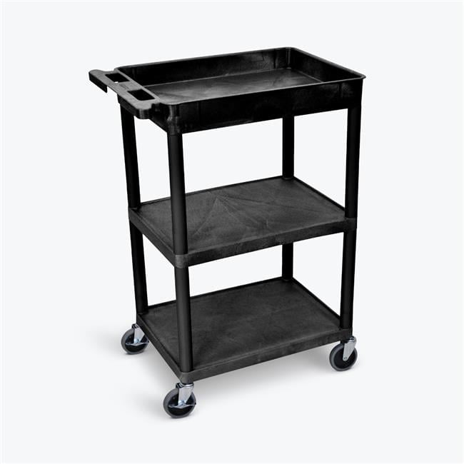 18 x 24 in. 1-Tub & 2-Flat Shelf Utility Cart - Black - Walmart.com