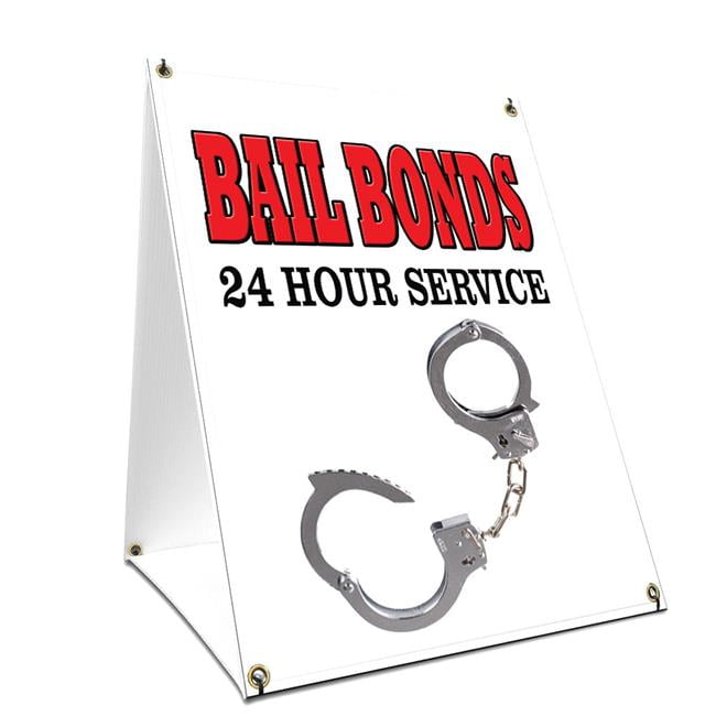 18 x 24 in. A-Frame Sidewalk Bail Bonds Sign with Graphics On Each Side ...