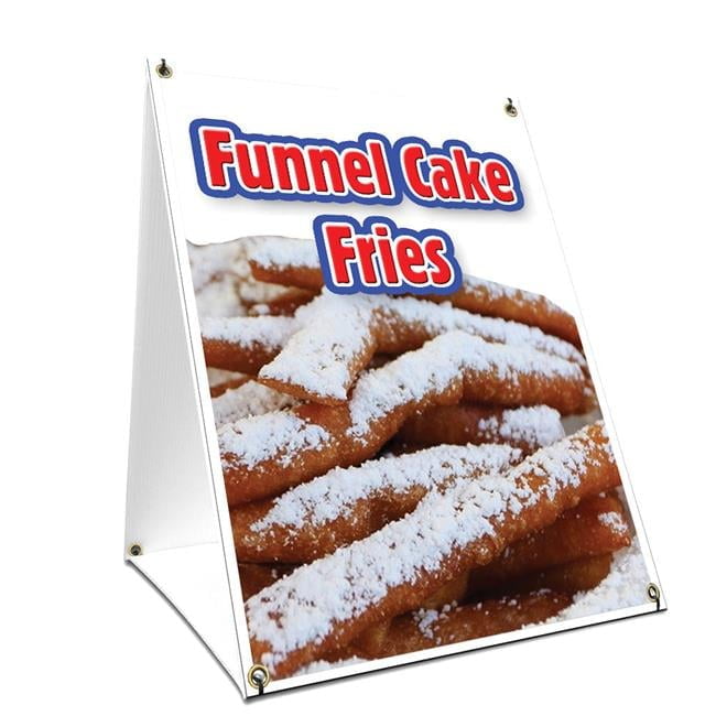 18 x 24 in. A-Frame Sidewalk Funnel Cake Fries Sign with Graphics On ...