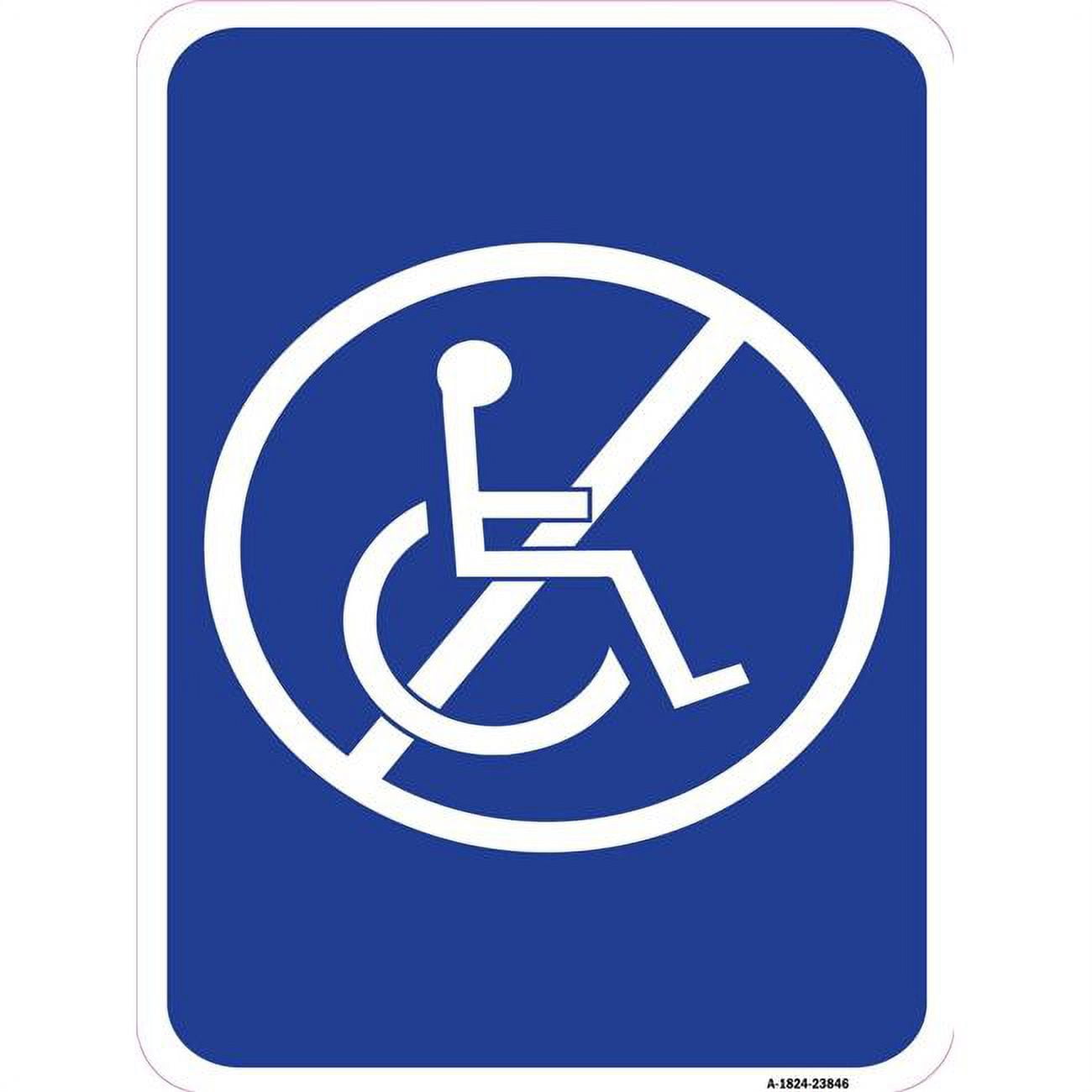18 x 24 in. Aluminum Sign - No Handicap Symbol - Walmart.com
