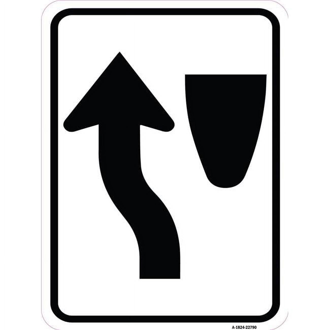 18 x 24 in. Aluminum Sign - Traffic Sign Keep Left Symbol - Walmart.com