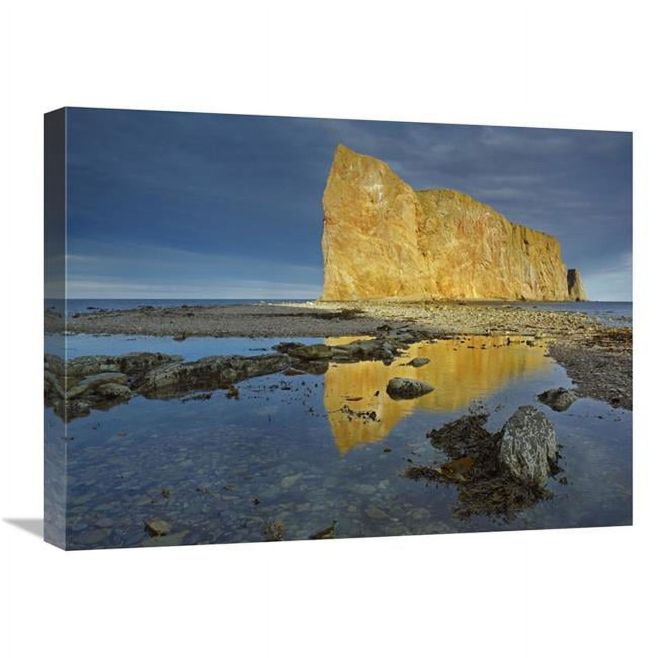 18 x 24 in. Coastline & Perce Rock, A Limestone Formation, Quebec ...