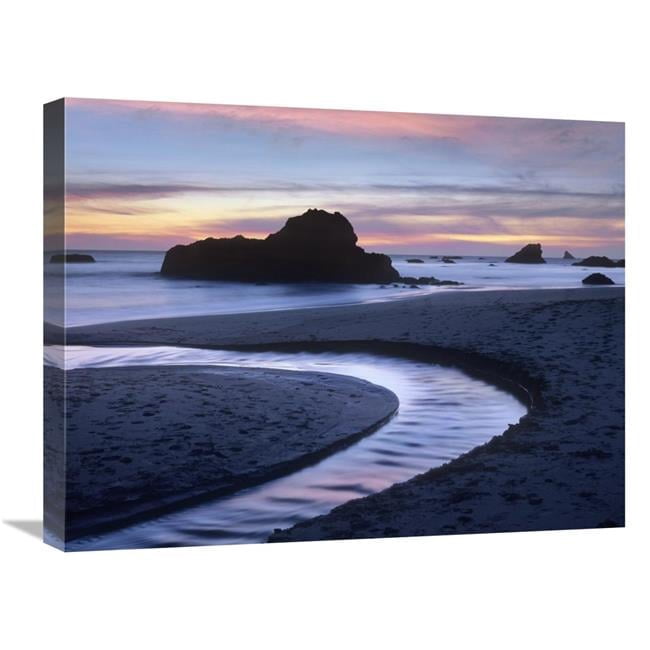 18 x 24 in. Creek Flowing Into Ocean at Harris Beach State Park, Oregon ...