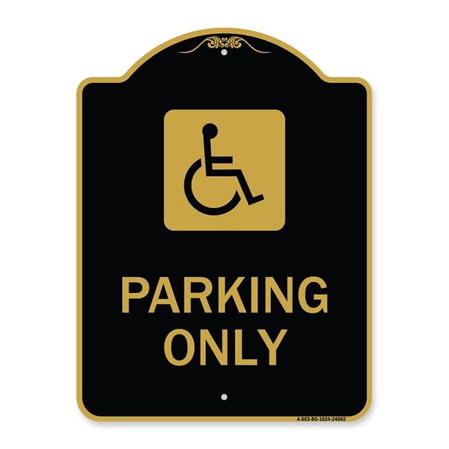 18 x 24 in. Designer Series Sign - ADA Compliant Parking Only with ...