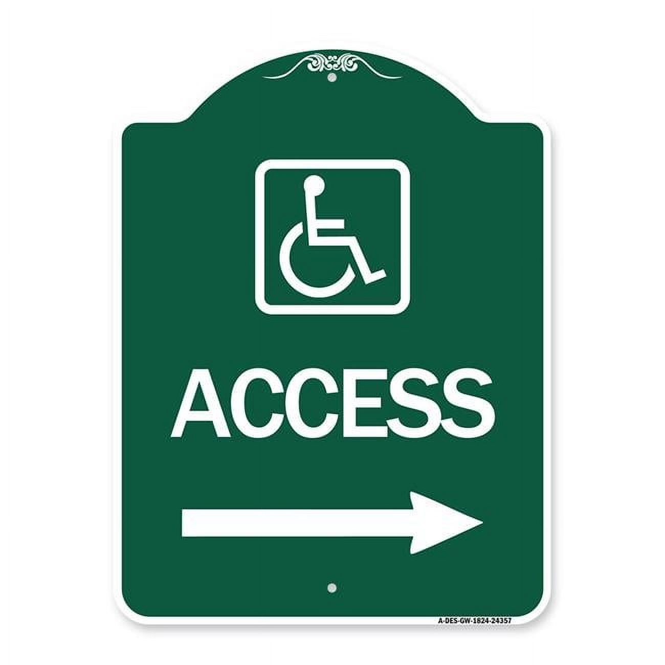 18 x 24 in. Designer Series Sign - Access with Updated Isa Symbol ...