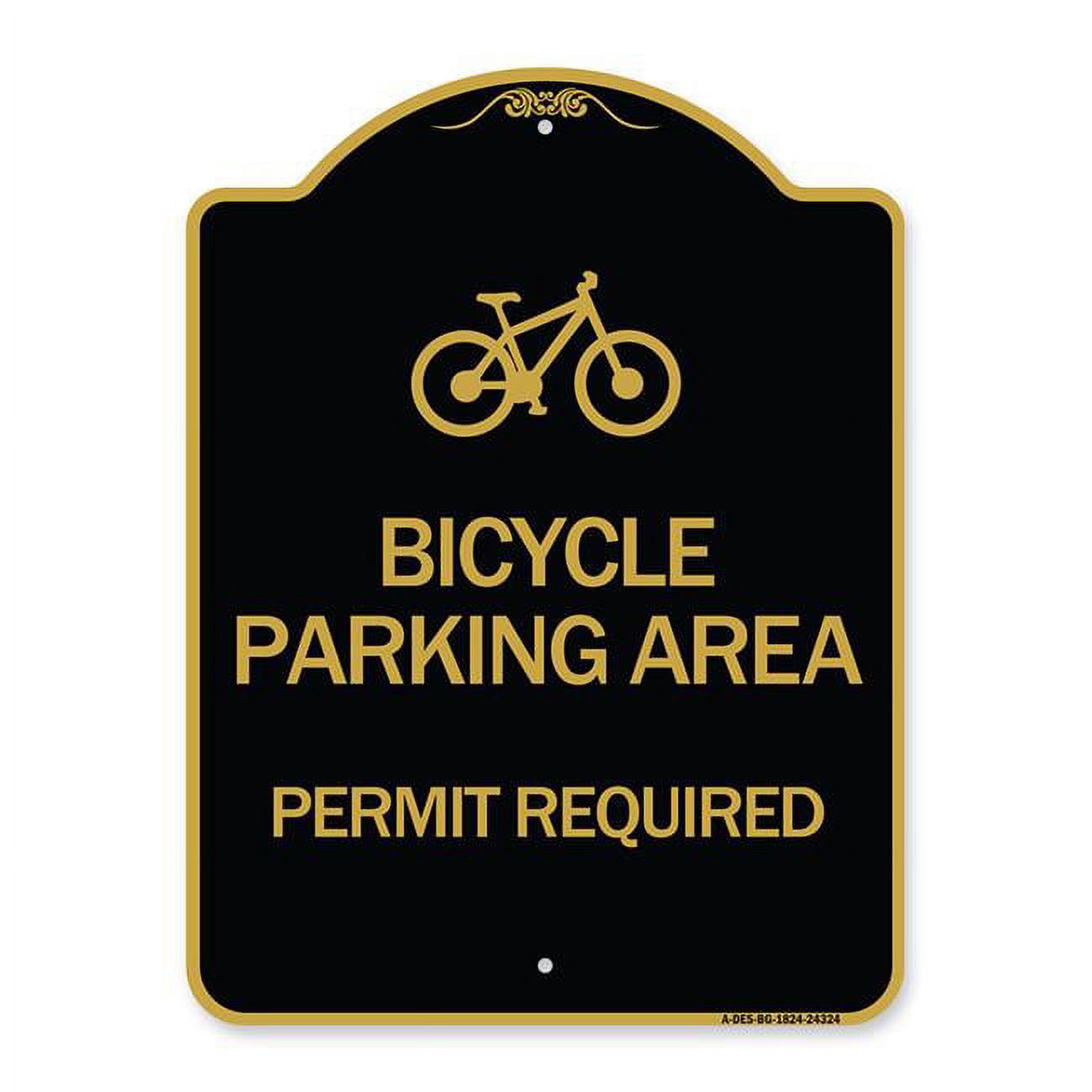 18 x 24 in. Designer Series Sign - Bicycle Parking Area - Permit ...