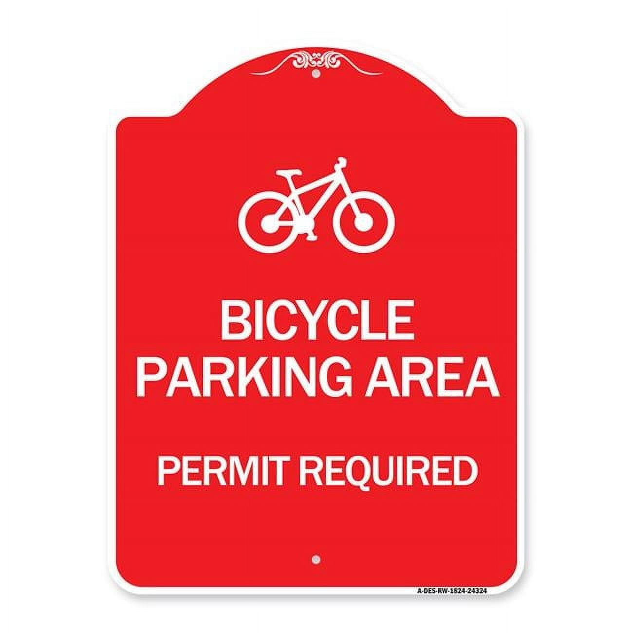 18 x 24 in. Designer Series Sign - Bicycle Parking Area - Permit ...
