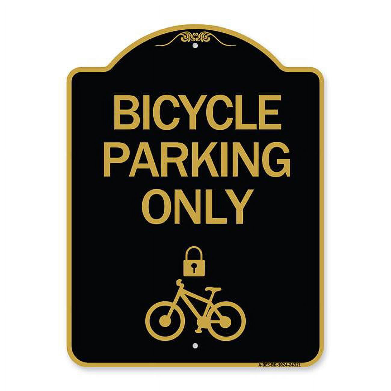 18 x 24 in. Designer Series Sign - Bicycle Parking Only with Cycle ...