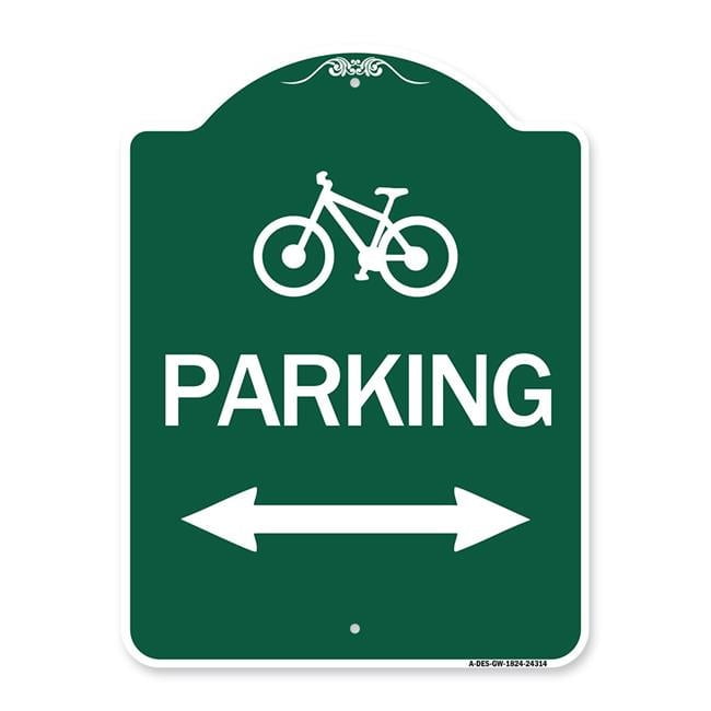 18 x 24 in. Designer Series Sign - Bicycle Symbol Parking with ...