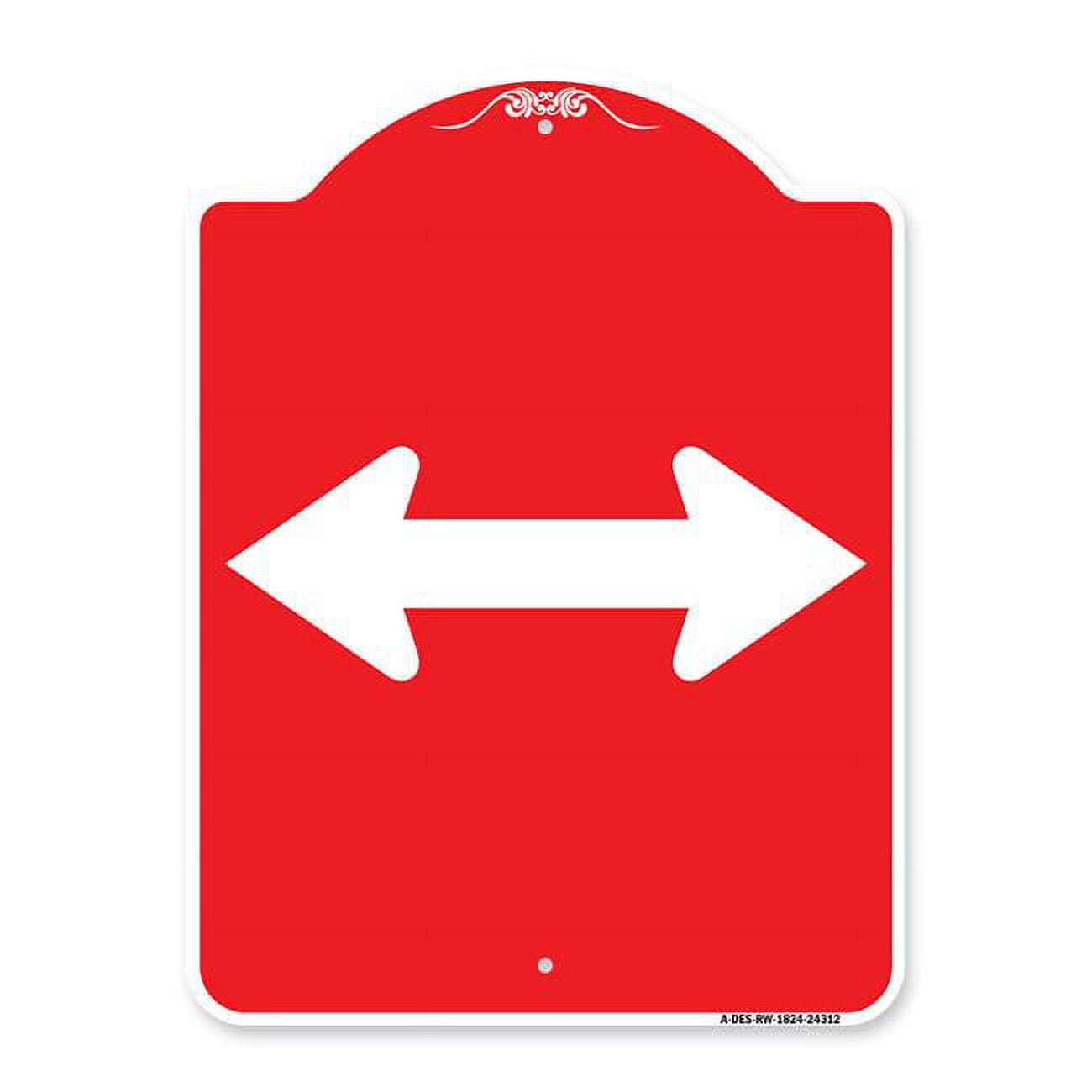 18 x 24 in. Designer Series Sign - Bidirectional Arrow, Red & White ...