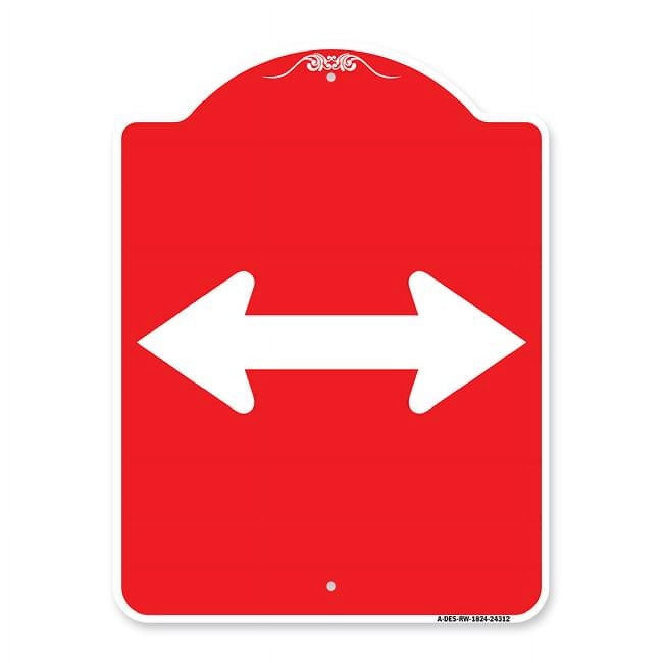 18 x 24 in. Designer Series Sign - Bidirectional Arrow, Red & White ...