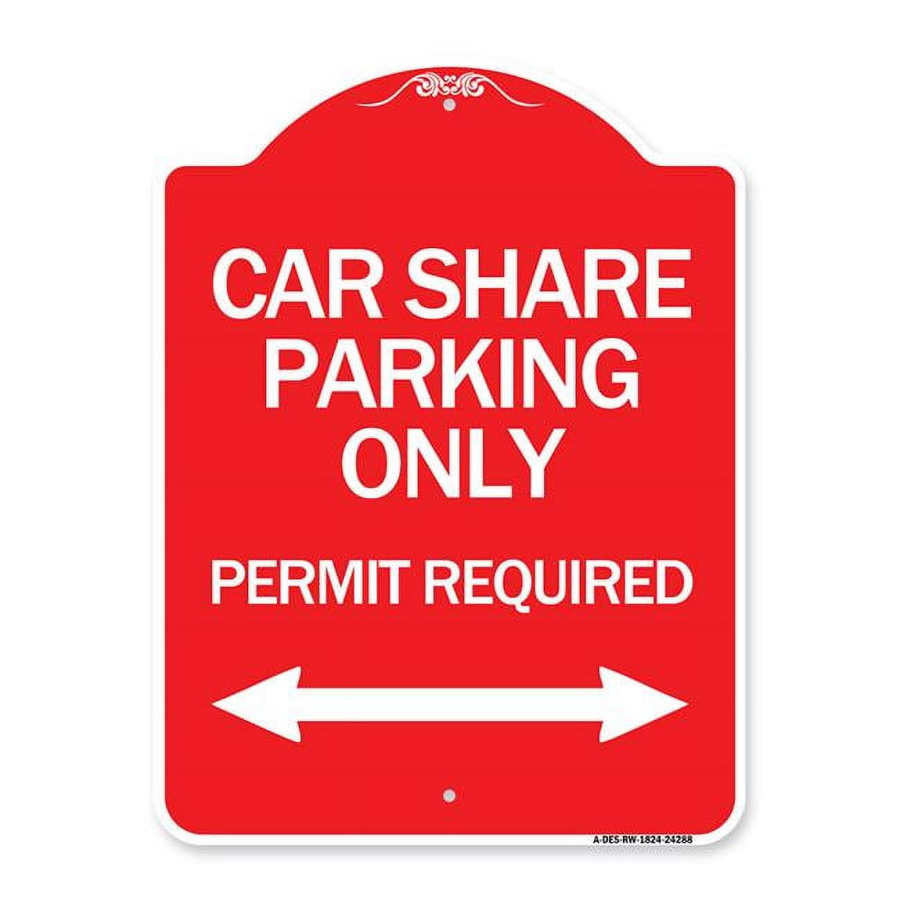 18 x 24 in. Designer Series Sign - Car Share Parking Only Permit ...