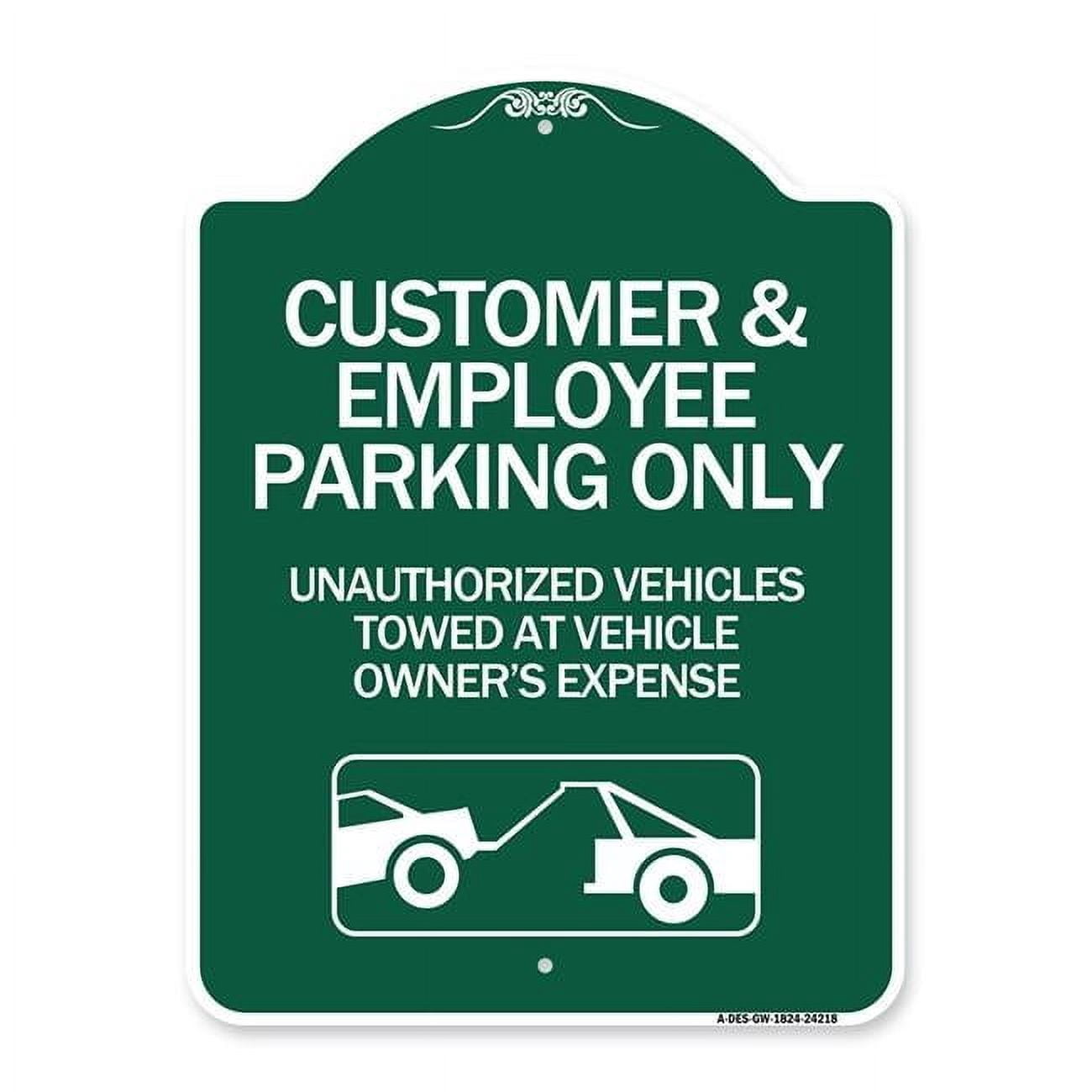 18 x 24 in. Designer Series Sign - Customer & Employee Parking Only ...