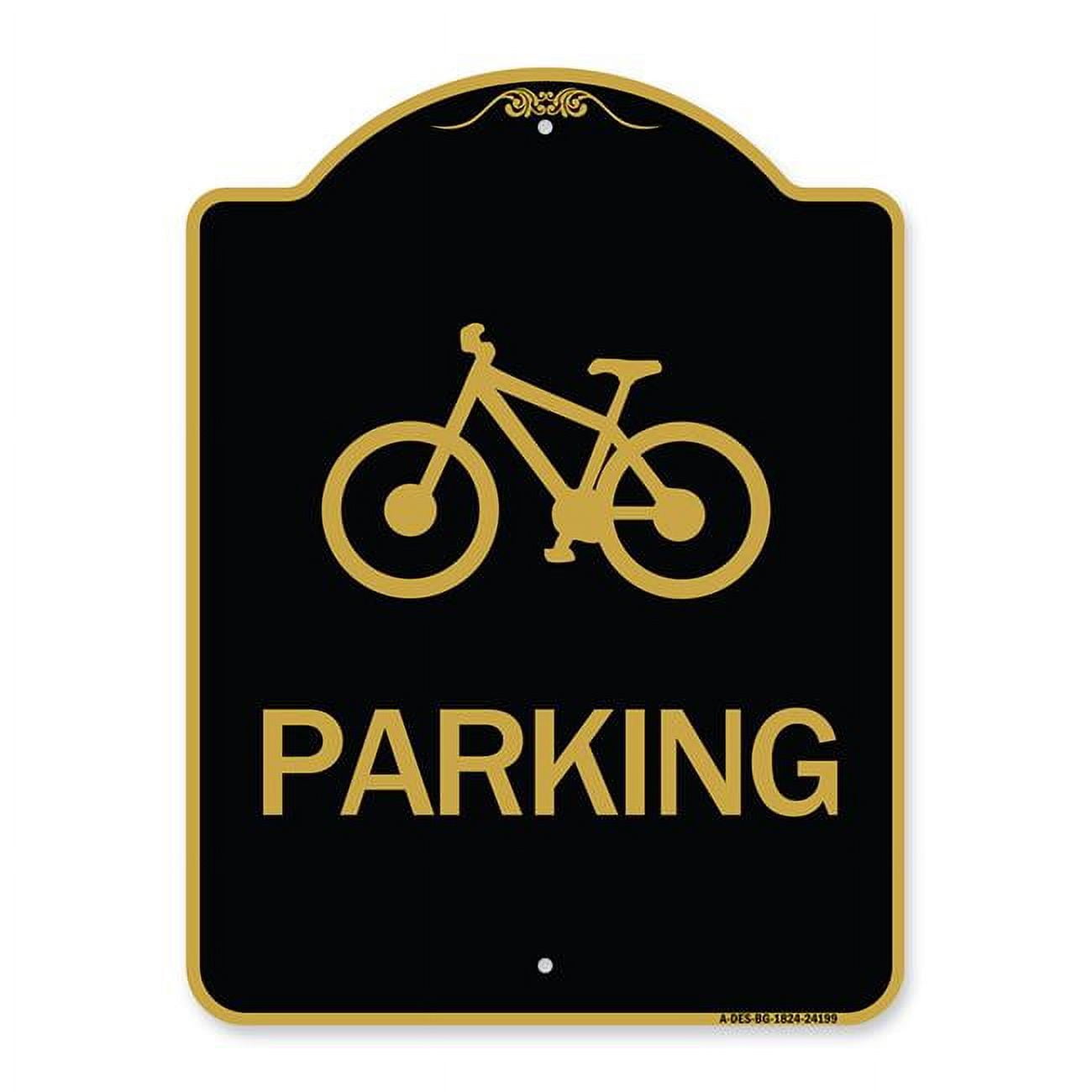 18 x 24 in. Designer Series Sign - D4-3 Bicycle Parking with Bicycle ...