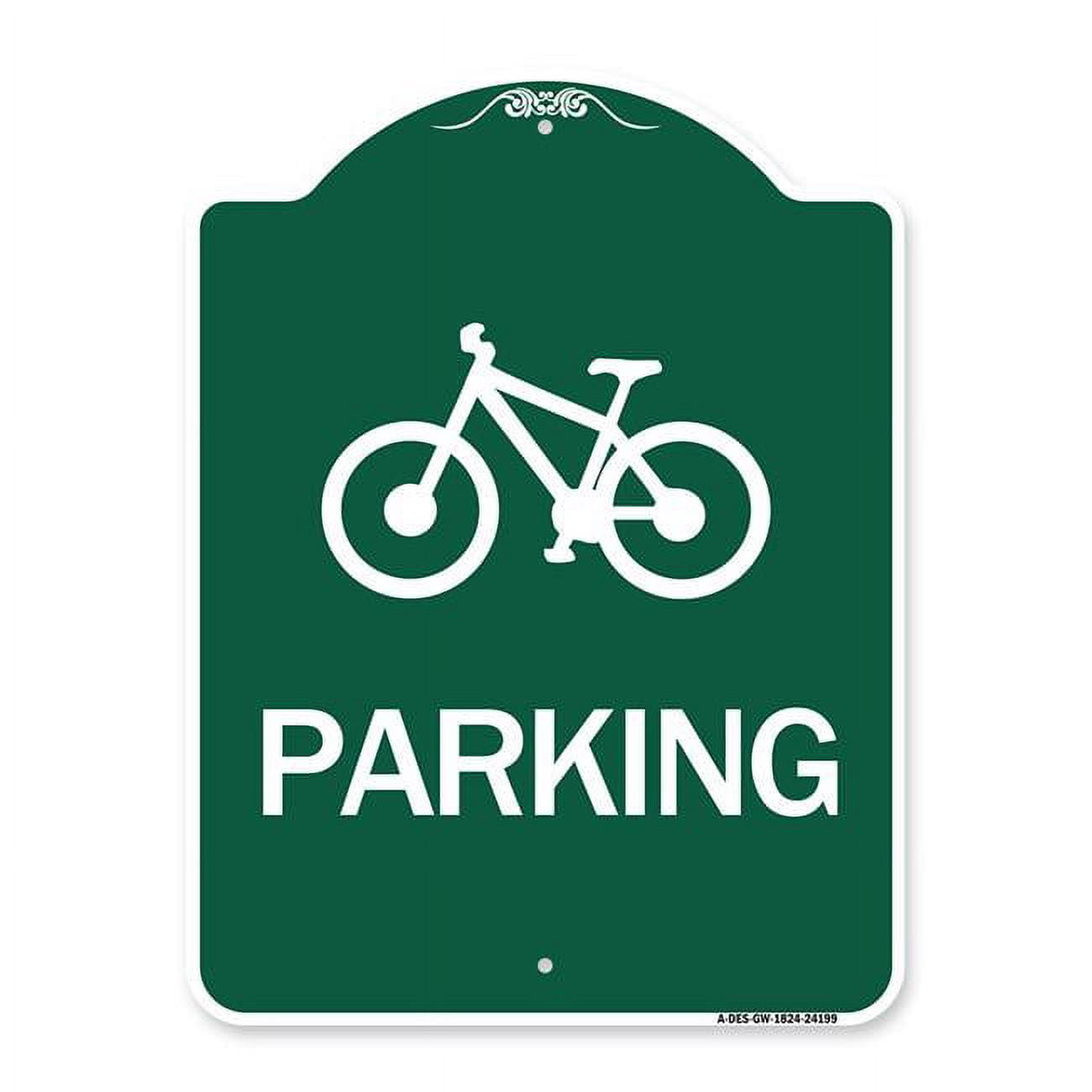 18 x 24 in. Designer Series Sign - D4-3 Bicycle Parking with Bicycle ...