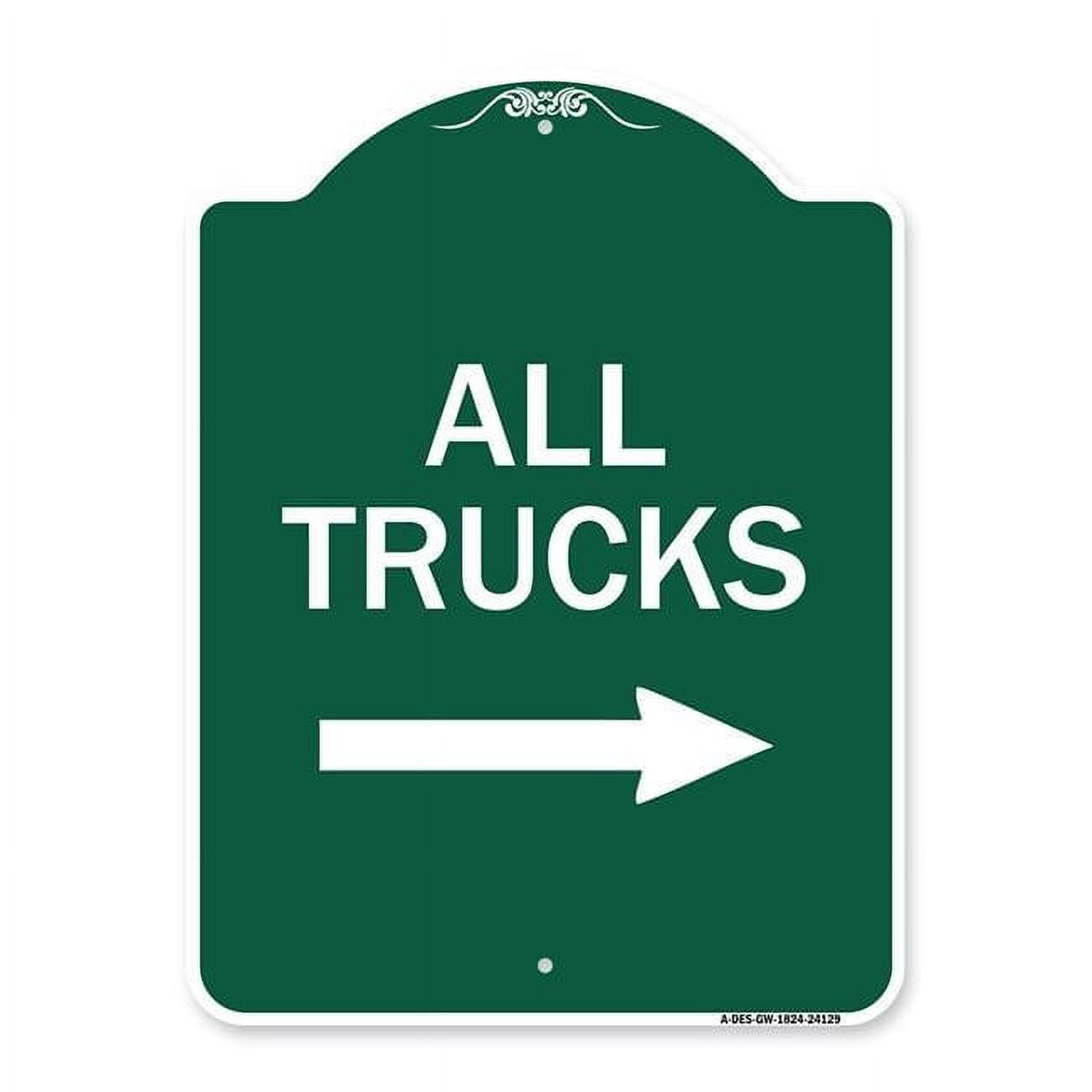 18 x 24 in. Designer Series Sign - Driveway Sign All Trucks with Right ...