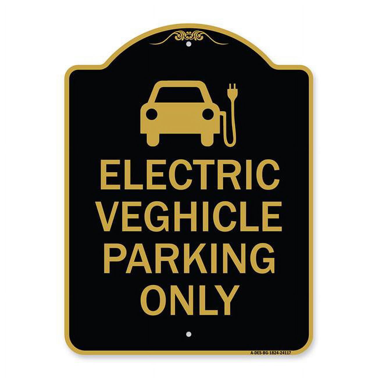 18 x 24 in. Designer Series Sign - Electric Vehicle Parking Only with ...