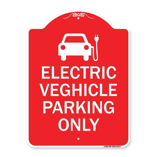 18 x 24 in. Designer Series Sign - Electric Vehicle Parking Only with ...