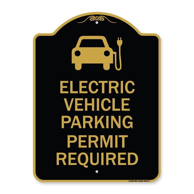 18 x 24 in. Designer Series Sign - Electric Vehicle Parking Permit ...