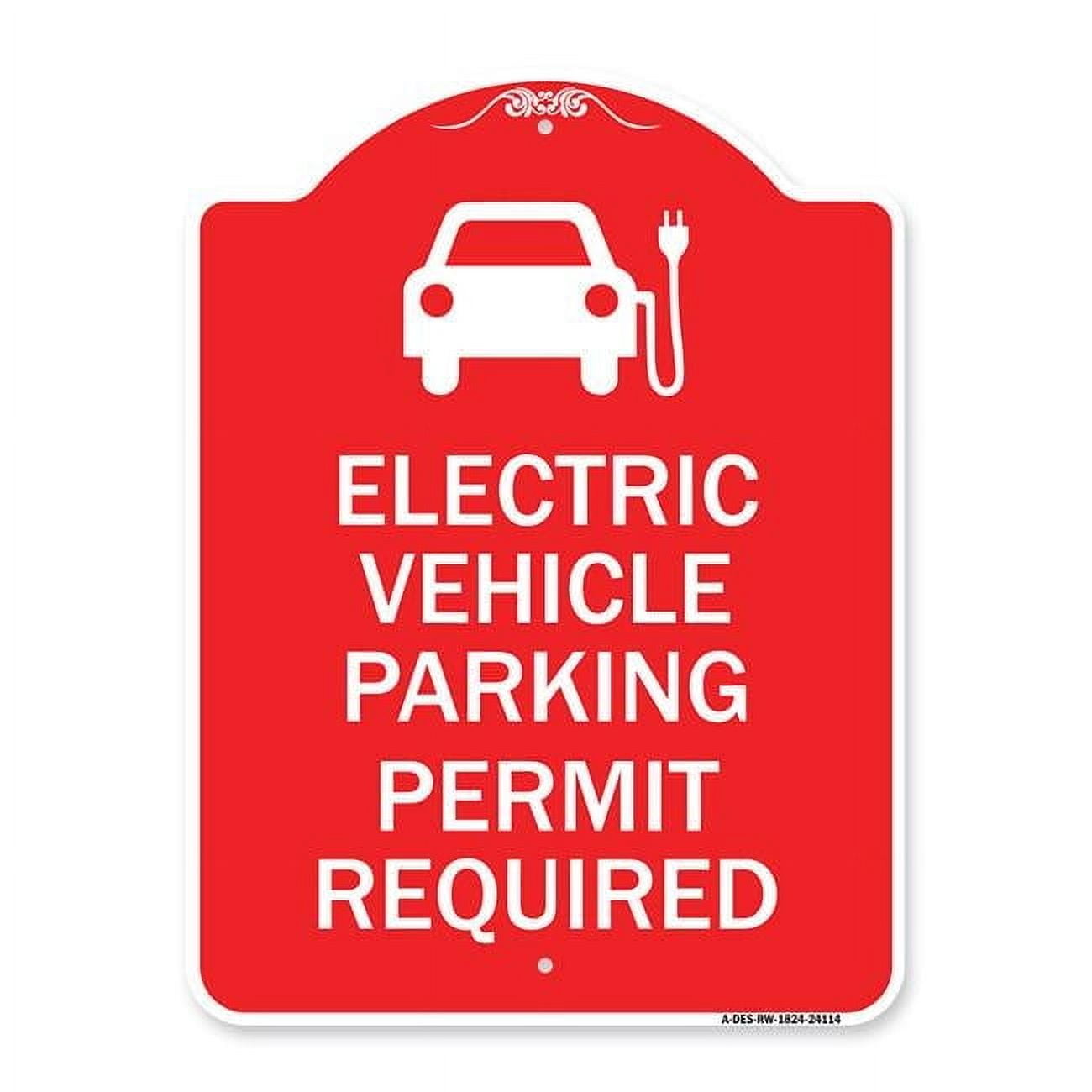 18 x 24 in. Designer Series Sign - Electric Vehicle Parking Permit ...