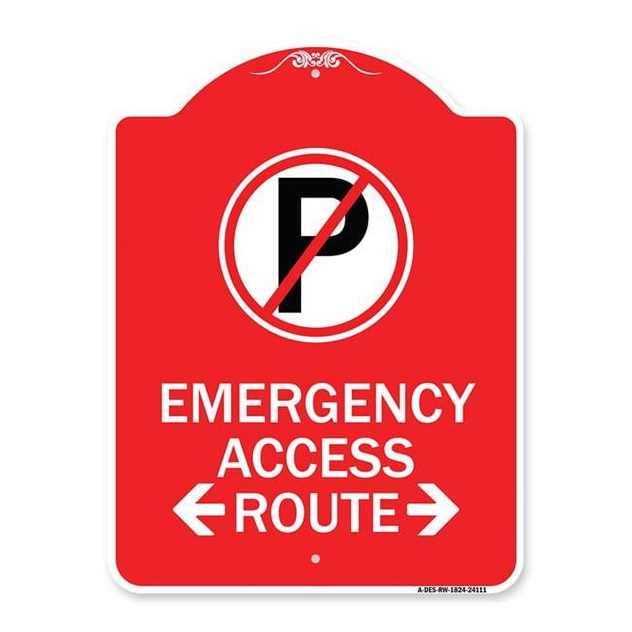 18 x 24 in. Designer Series Sign - Emergency Access Route with ...