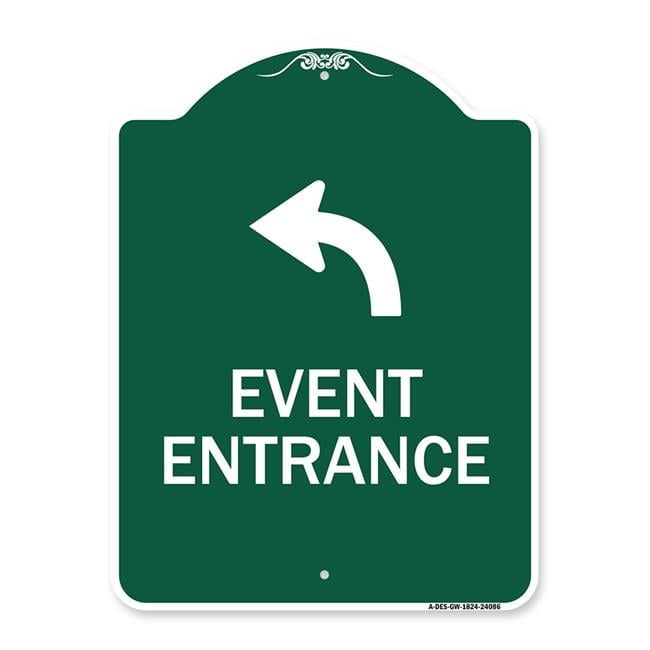 18 x 24 in. Designer Series Sign - Event Entrance with Upper Left Arrow ...