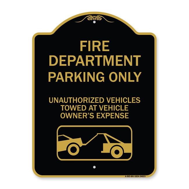 18 x 24 in. Designer Series Sign - Fire Department Parking Only ...