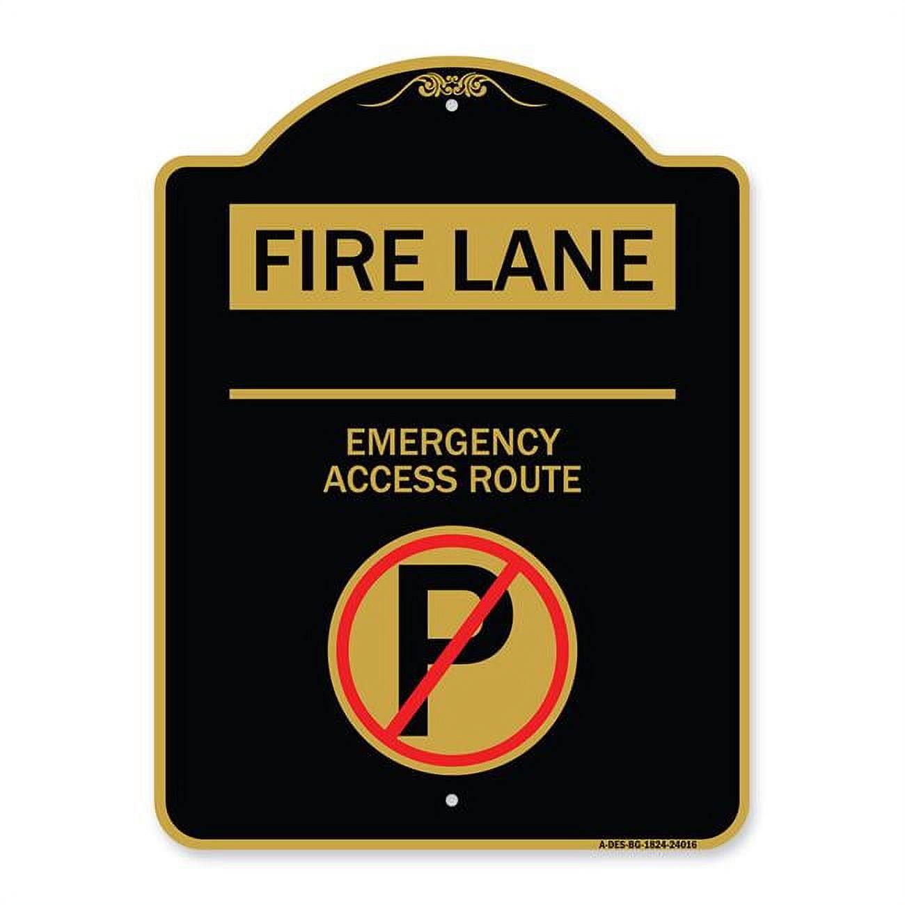 18 x 24 in. Designer Series Sign - Fire Lane Emergency Access Route ...