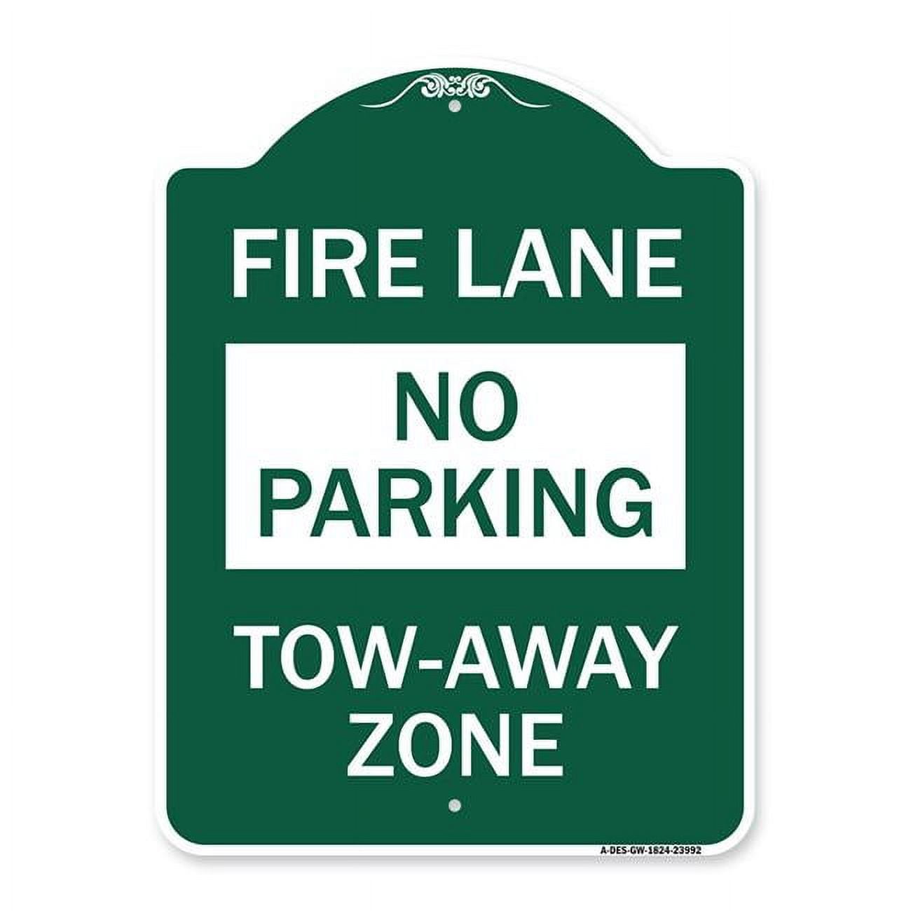18 x 24 in. Designer Series Sign - Fire Lane Sign No Parking Tow-Away ...