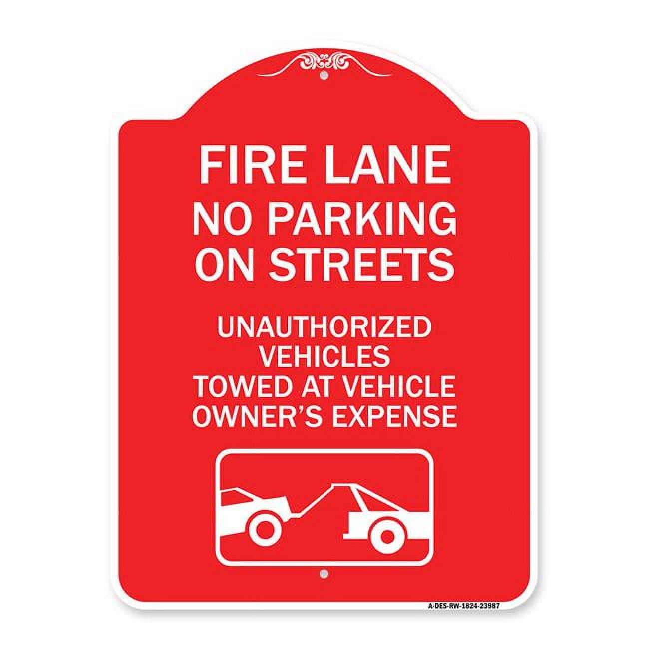 18 x 24 in. Designer Series Sign - Fire Lanes No Parking on Streets ...