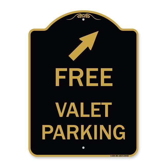 18 x 24 in. Designer Series Sign - Free Valet Parking with Upper Right ...