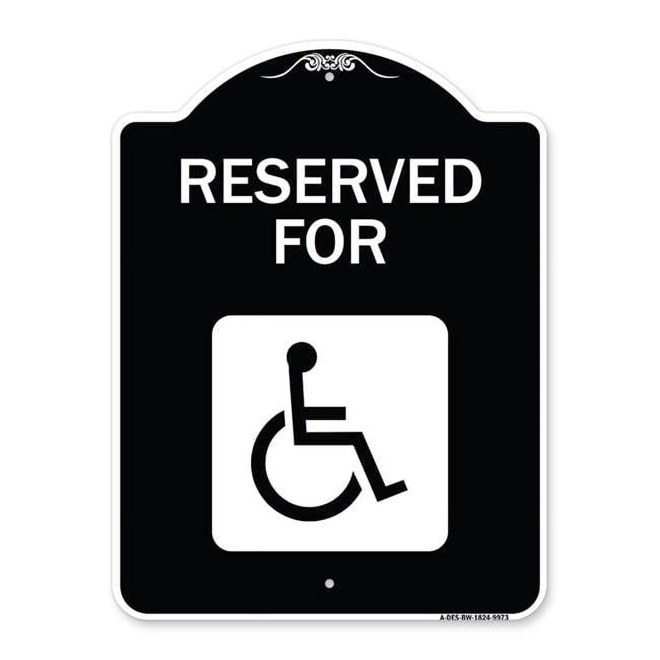 18 x 24 in. Designer Series Sign - Graphic Handicapped Reserved, Black ...