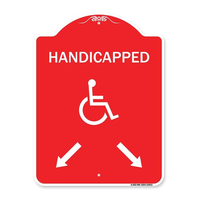 18 x 24 in. Designer Series Sign - Handicapped Parking with Double ...