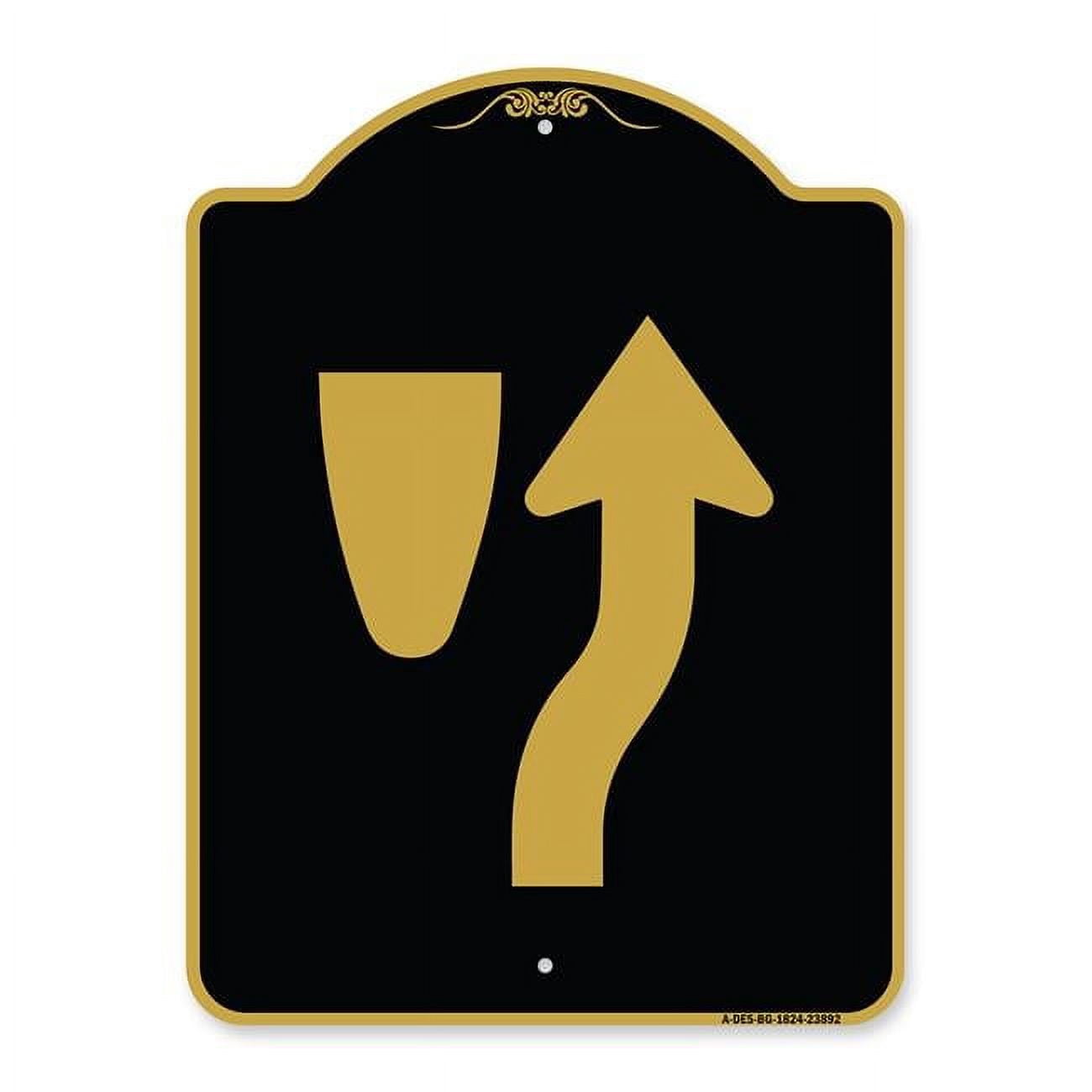18 x 24 in. Designer Series Sign - Keep Right with Graphic Only, Black ...