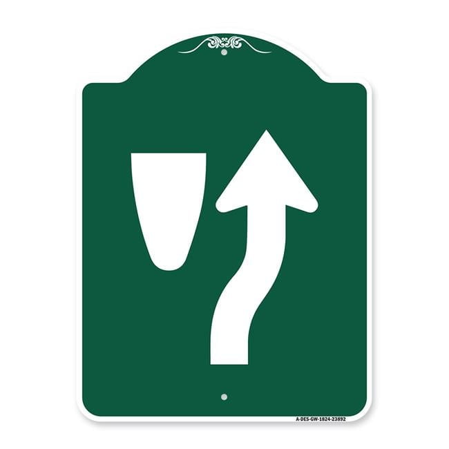 18 x 24 in. Designer Series Sign - Keep Right with Graphic Only, Green ...