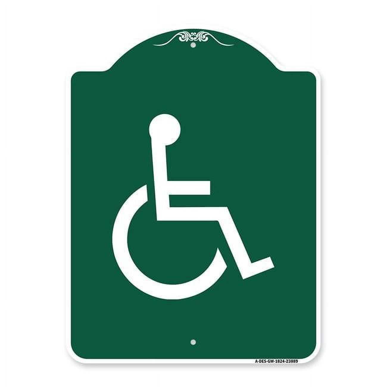 18 x 24 in. Designer Series Sign - Large Handicapped Symbol, Green ...