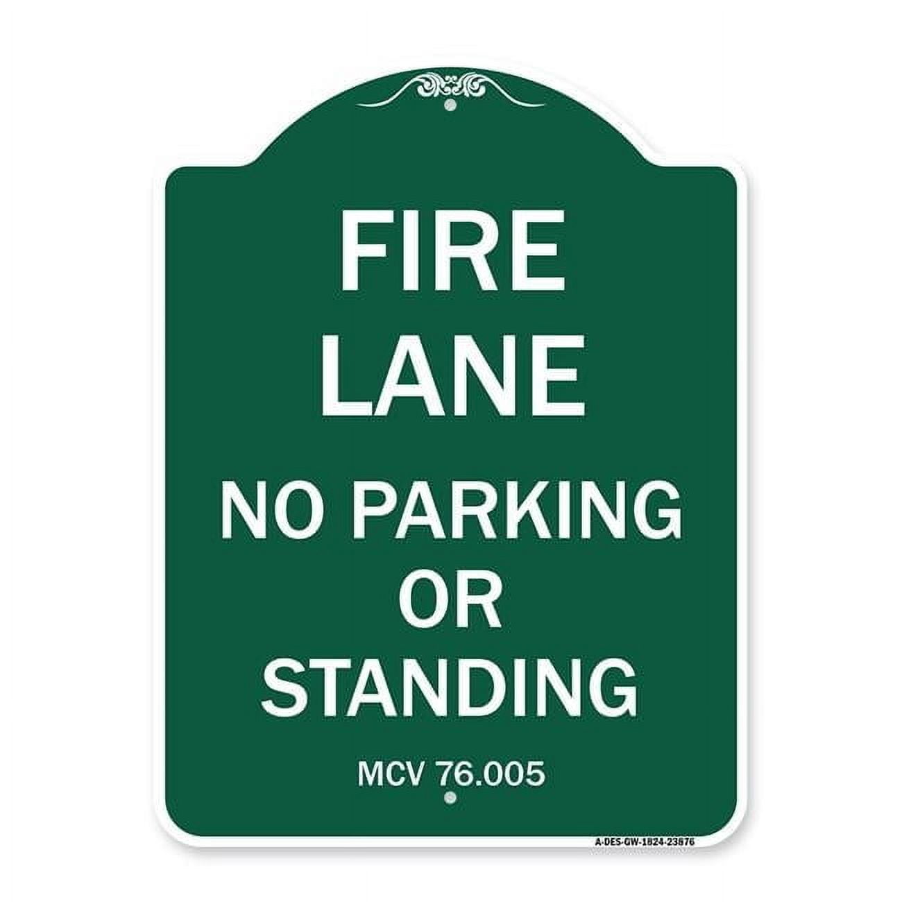 18 x 24 in. Designer Series Sign - Michigan Fire Lane No Parking or ...