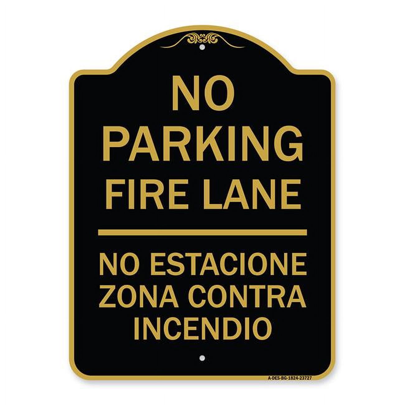 18 x 24 in. Designer Series Sign - No Parking Fire Lane No Estacione ...