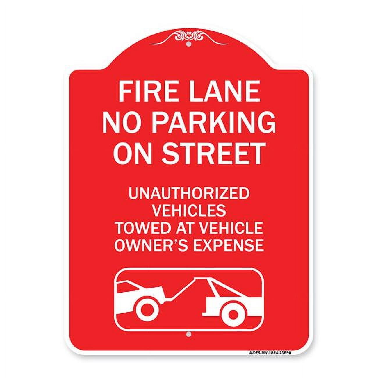 18 x 24 in. Designer Series Sign - No Parking on Street Unauthorized ...