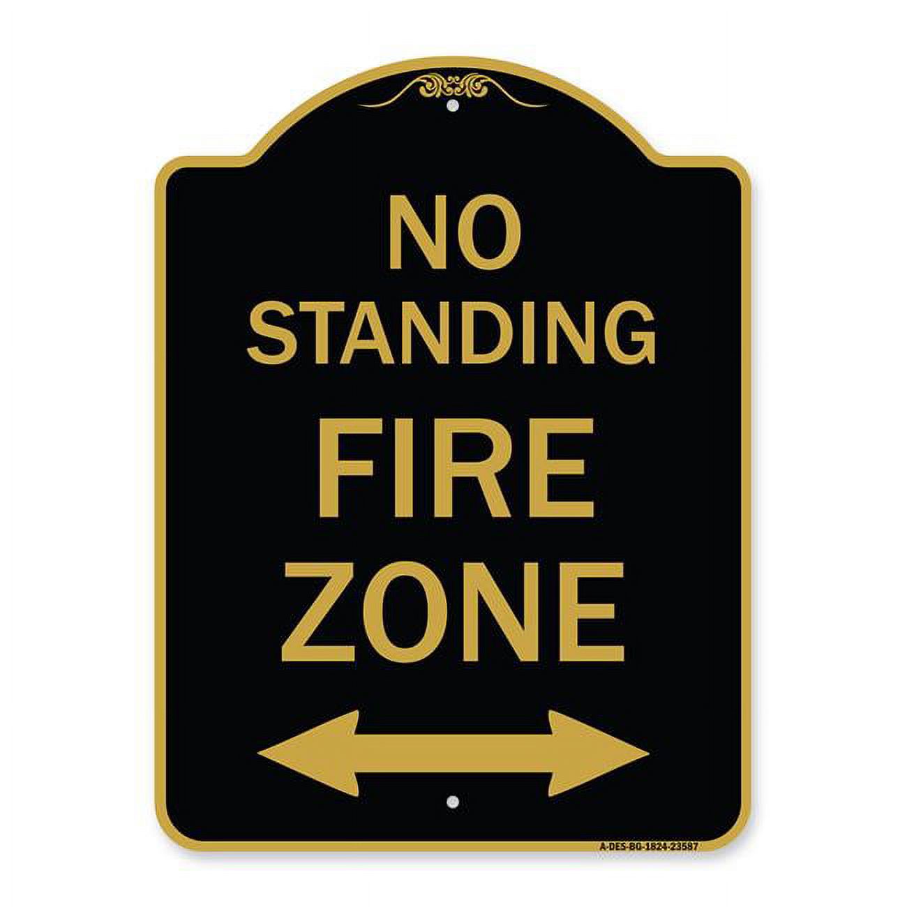 18 x 24 in. Designer Series Sign - No Standing Fire Zone with ...