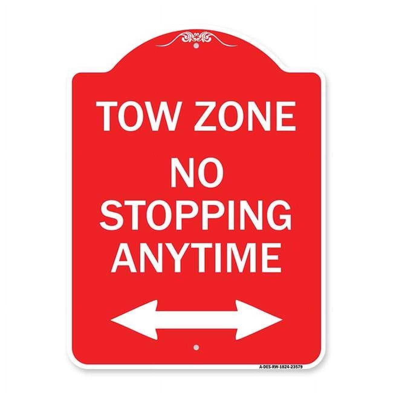 18 x 24 in. Designer Series Sign - No Stopping Anytime with Bi ...