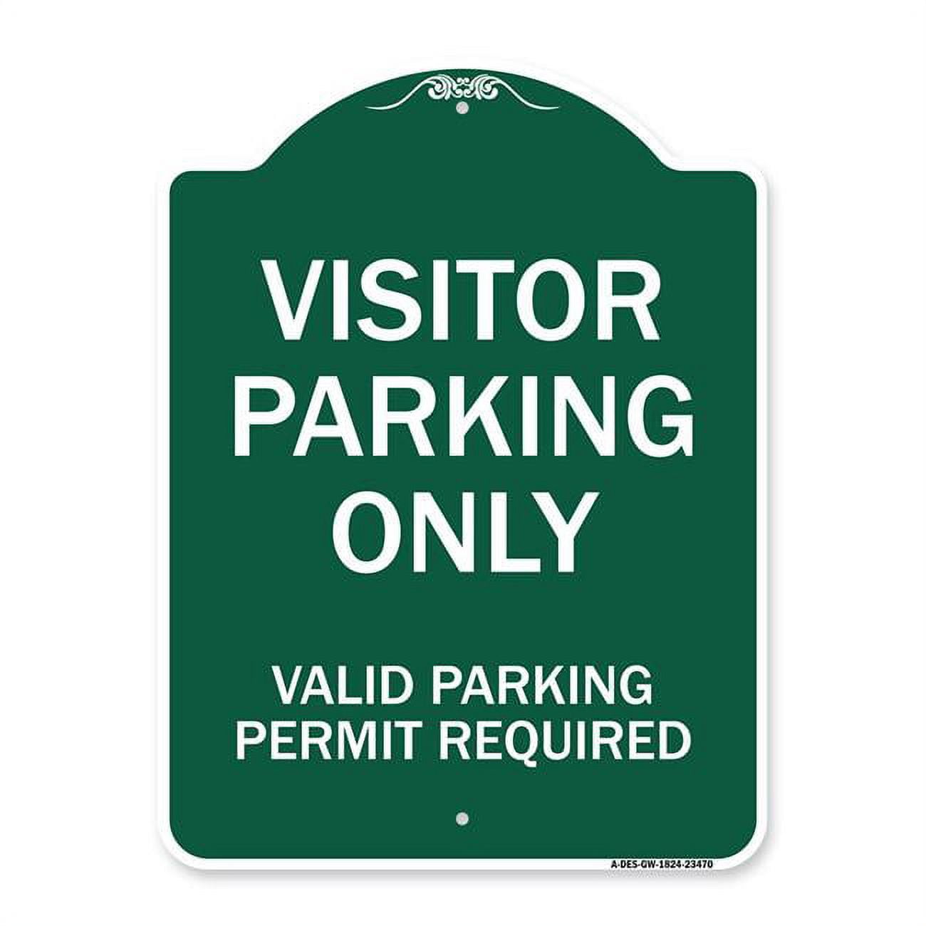 18 x 24 in. Designer Series Sign - Parking Area Sign Visitors Parking ...