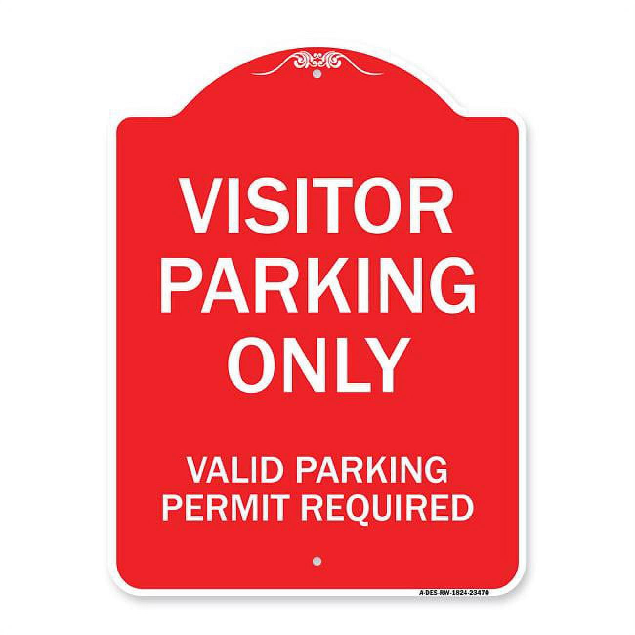 18 x 24 in. Designer Series Sign - Parking Area Sign Visitors Parking ...