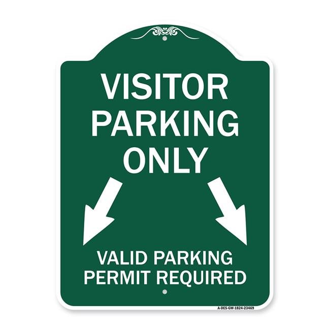18 x 24 in. Designer Series Sign - Parking Area Sign Visitors Parking ...