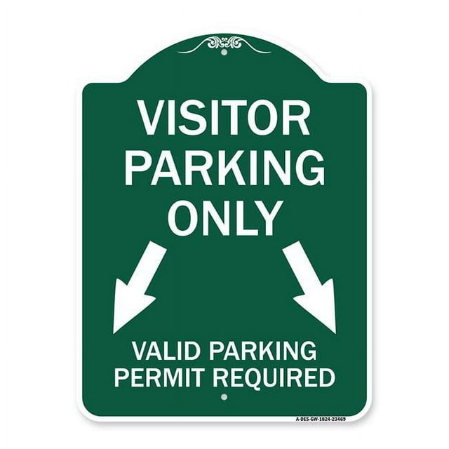 18 x 24 in. Designer Series Sign - Parking Area Sign Visitors Parking ...