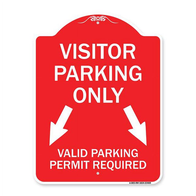 18 x 24 in. Designer Series Sign - Parking Area Sign Visitors Parking ...